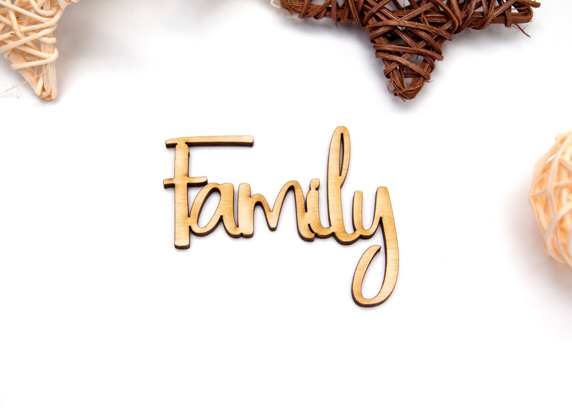 Family Script Word Signdecoupage Wooden Letters - Etsy