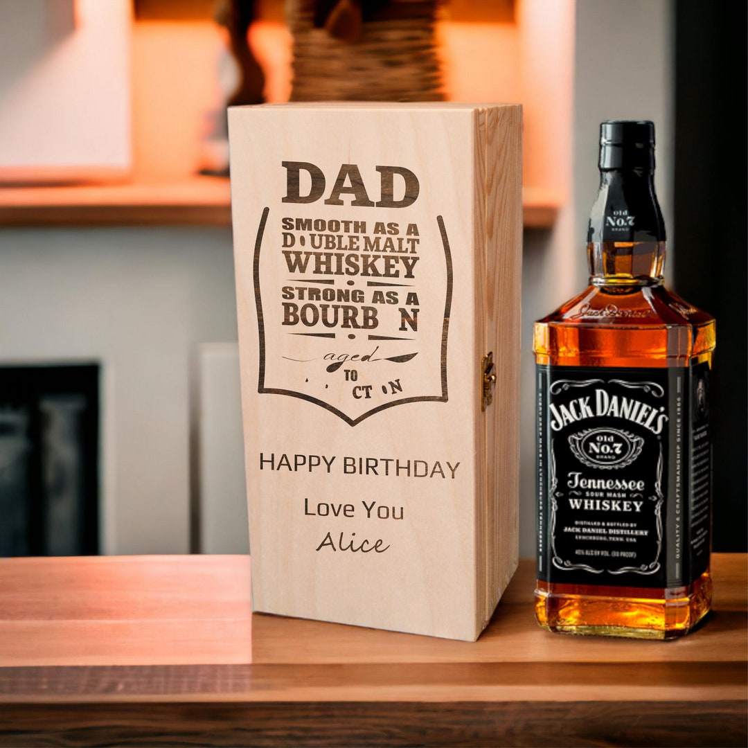 Personalised Whiskey Box, Engraved Dad Gift, Customized Father's Day ...