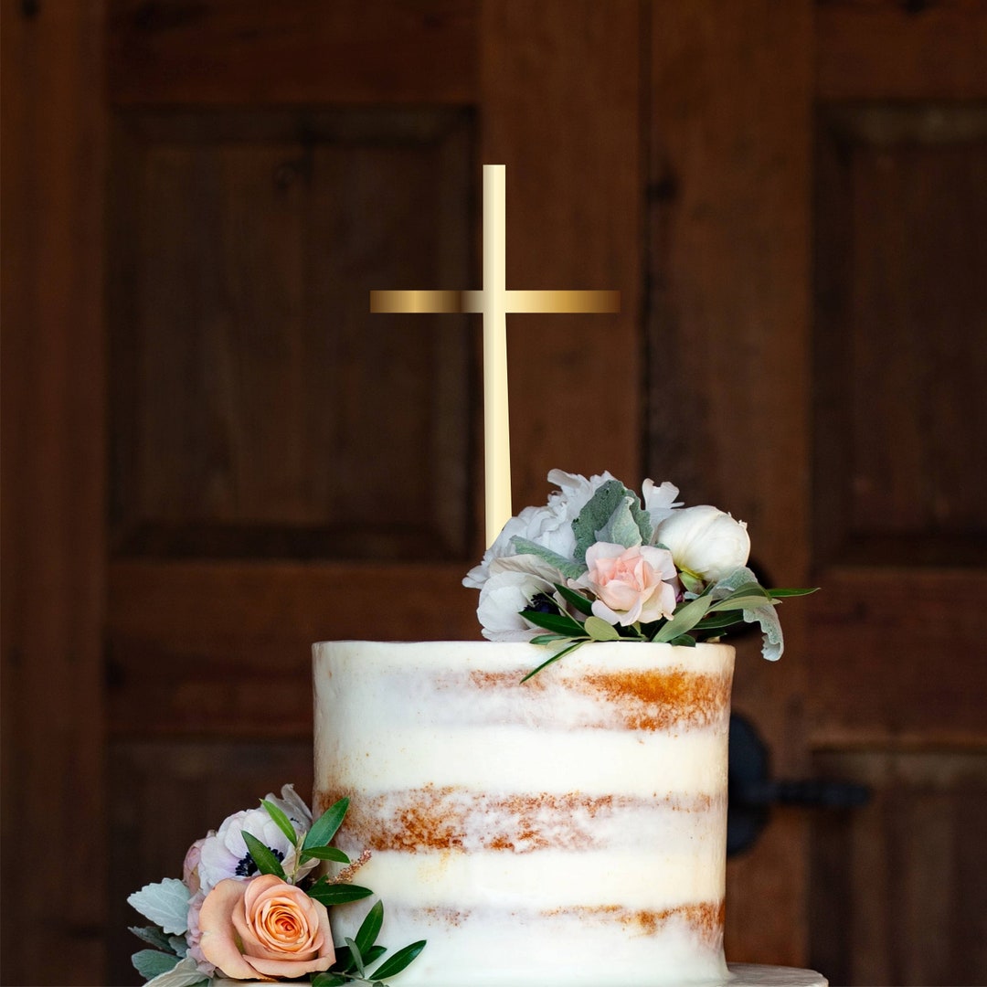 CT1509 Cross Cake Decoration | Communion Cake Topper | Custom Cake ...