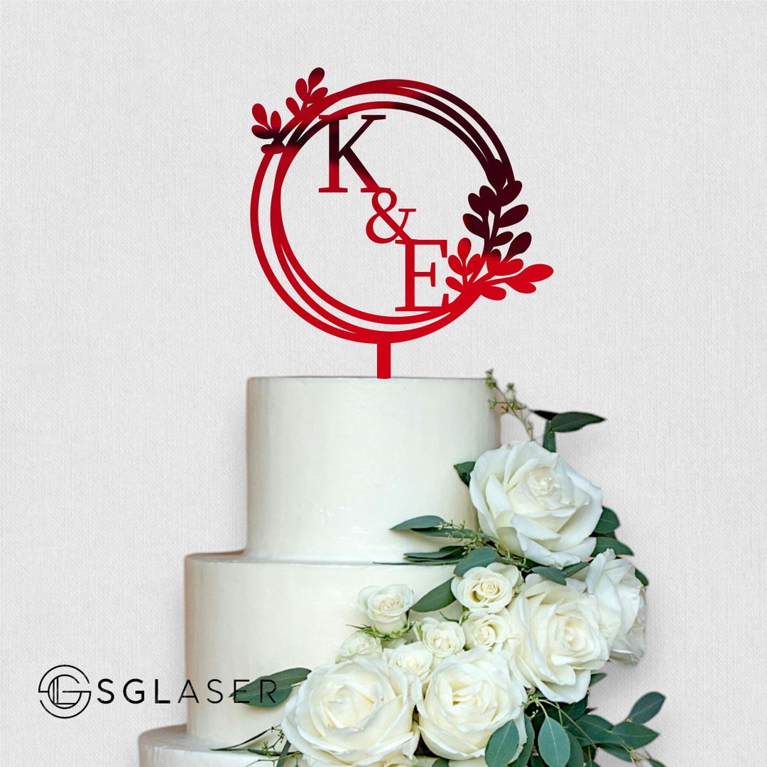 Gold Monogram Wedding Cake Topper Personalized,custom Initials Cake ...