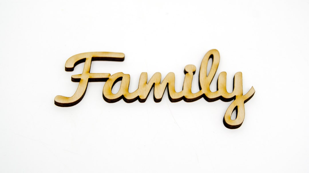 L518 Family Script Word Sign,decoupage, Wooden Letters, Names,family ...
