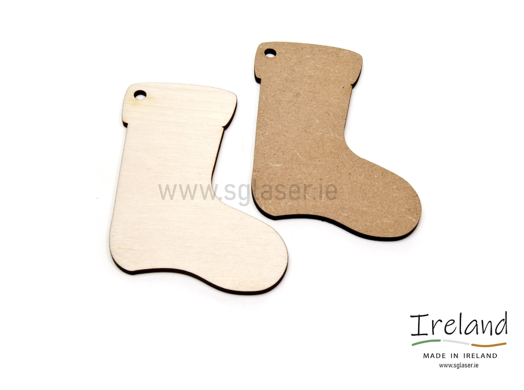 Wooden Christmas Stocking Shape for Crafts and Decoration Blank ...