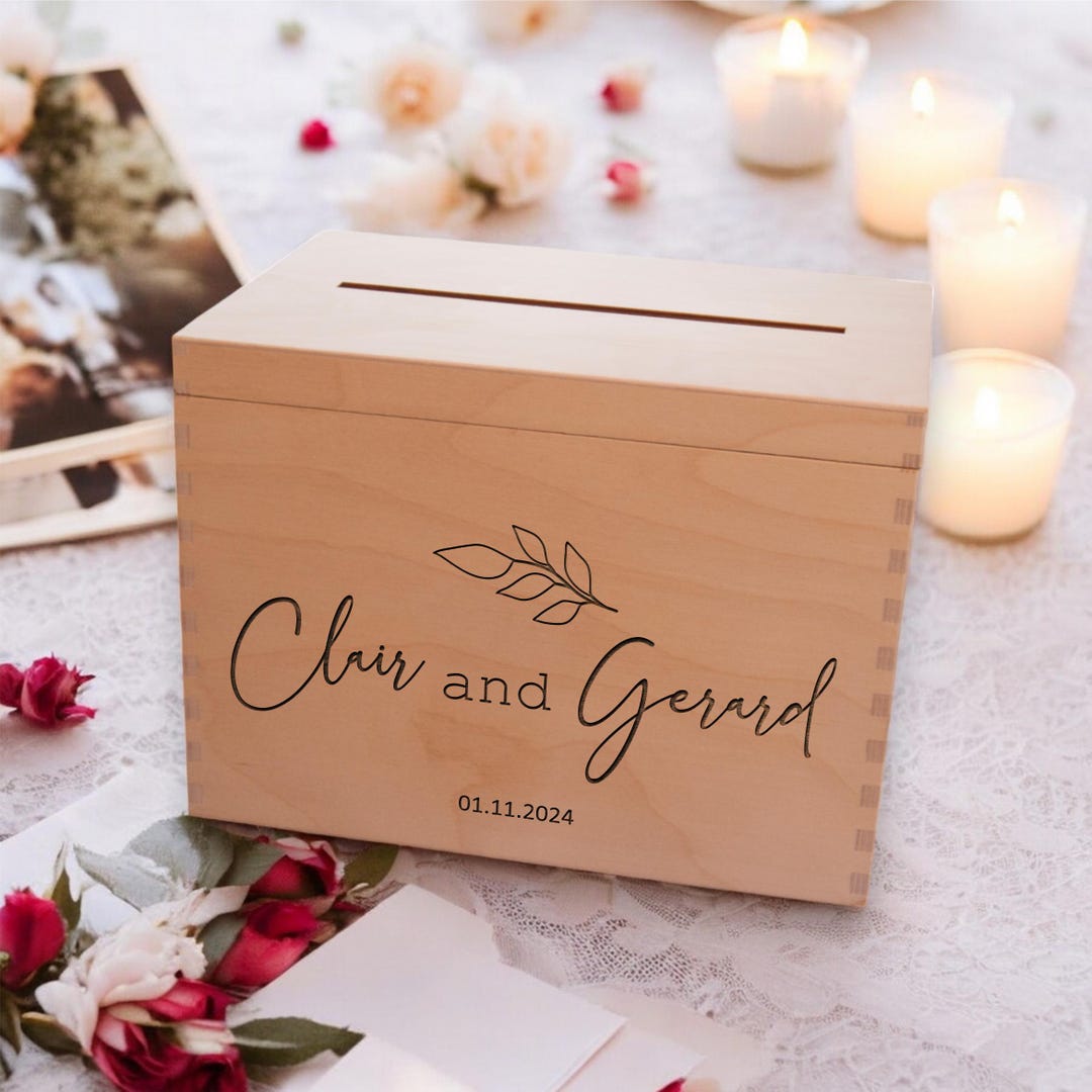 Personalised White Wooden Envelope Box With Key | Envelope Box | Wooden ...