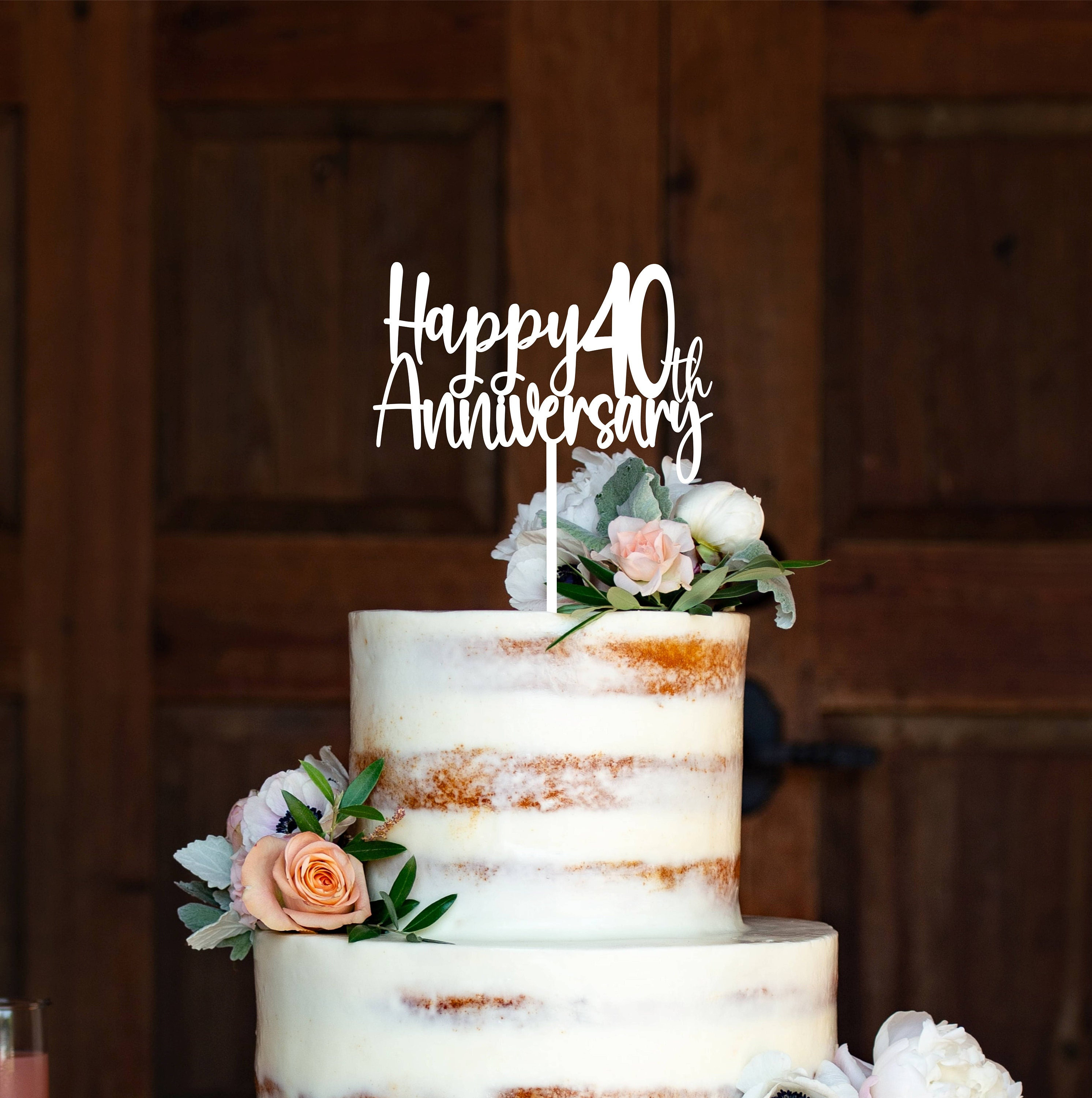 Happy Anniversary Cake Topper Wedding Anniversary Party - Etsy