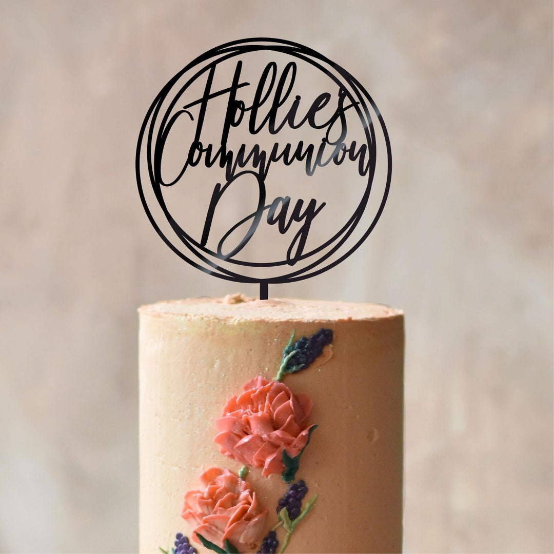 Personalized Communion Cake Topper: Acrylic or Wood CT1503 - Etsy