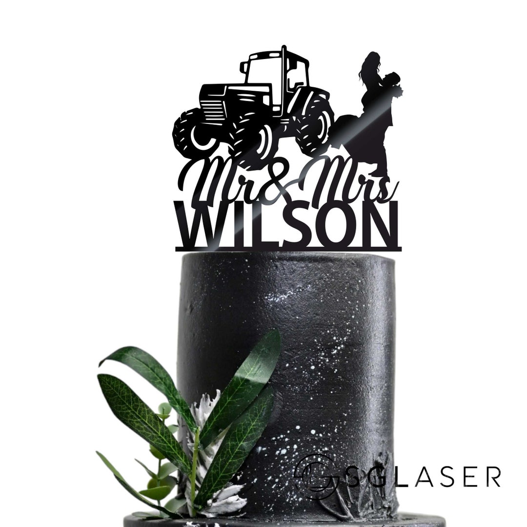 Tractor Wedding Cake Topper,farmer Wedding Cake Topper,rustic Wedding ...