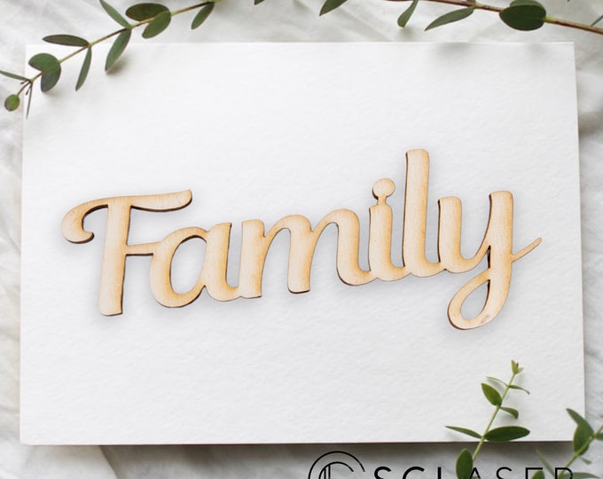 Family or Our Family Craft Script DIY Craft, DIY Supplies, Wooden ...