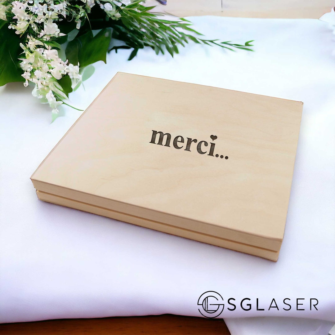 Personalized Merci Chocolate Gift Box | Memory Box | Wooden Wedding ...