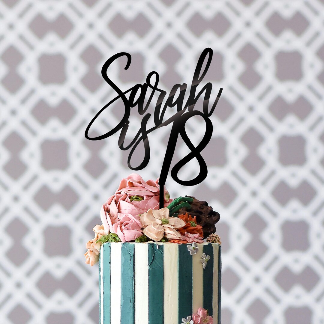 Personalised Birthday Cake Topper | Name and Age | Personalise With Any ...