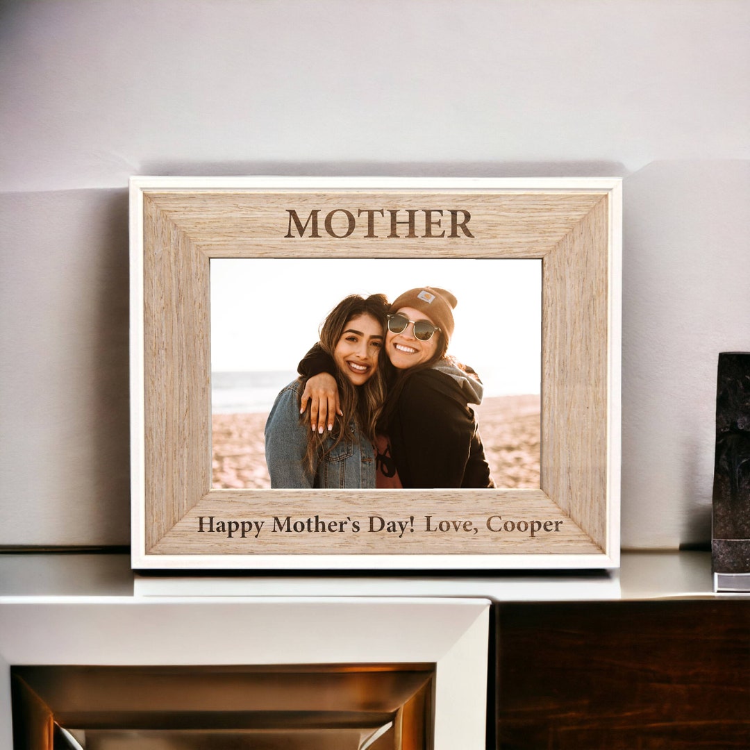 Engraved Photo Frame for Mom, Personalized Mother's Day Gift, Custom ...