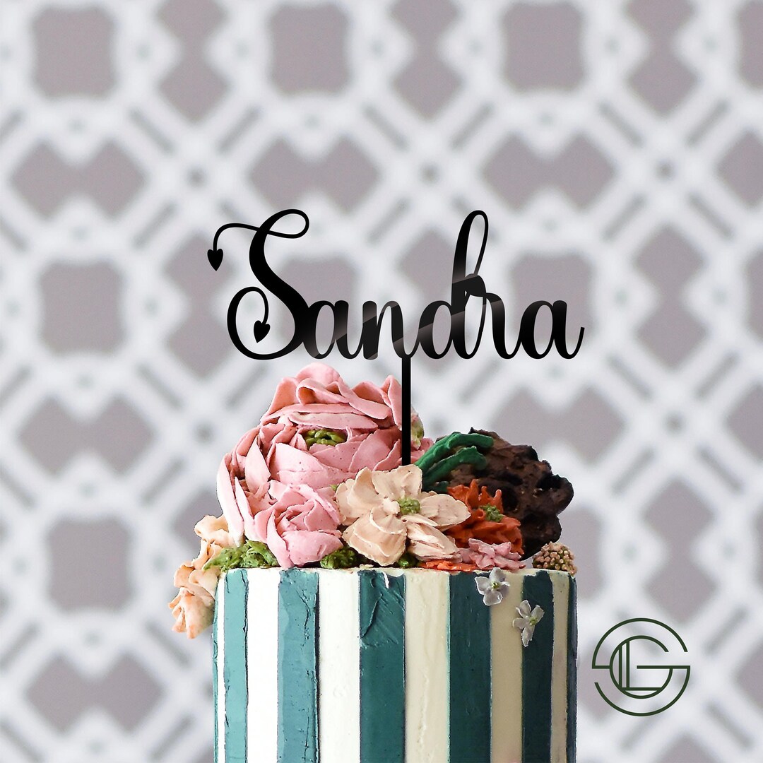 Name Cake Topper, Personalized Cake, Gold Cake Topper, Rustic Cake ...