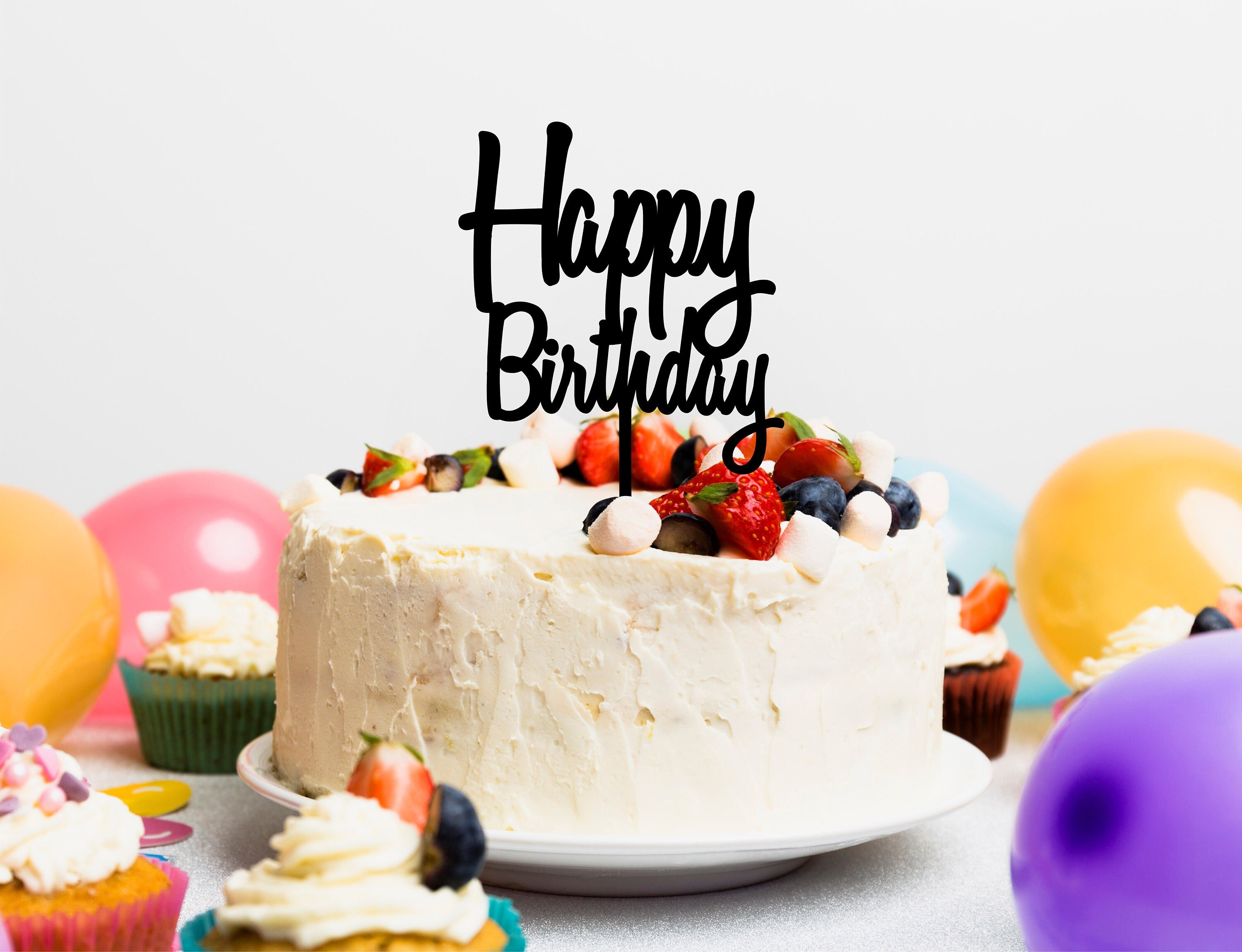 Personalized Happy Birthday Cake Topper Happy Birthday Party - Etsy