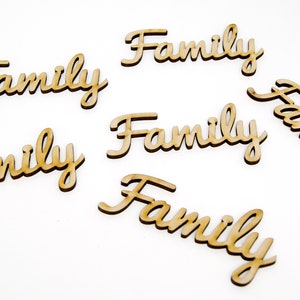L518 Family Script Word Sign,decoupage, Wooden Letters, Names,family ...