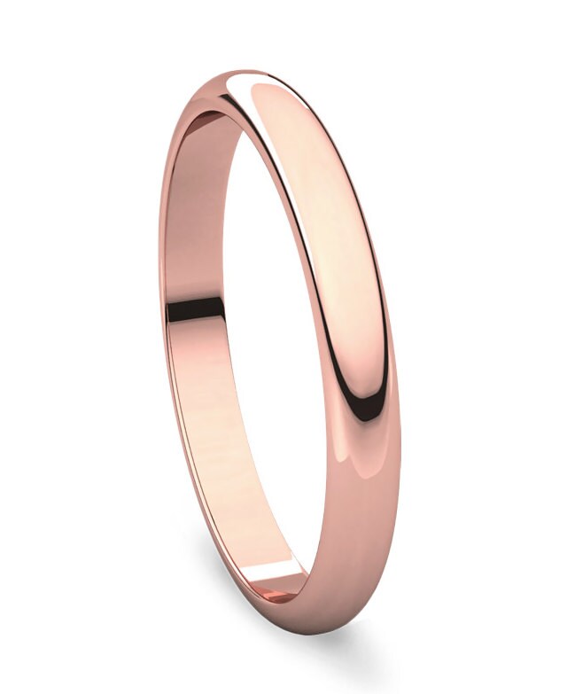Solid 10K Rose Gold Polished Domed Engagement Anniversary or | Etsy