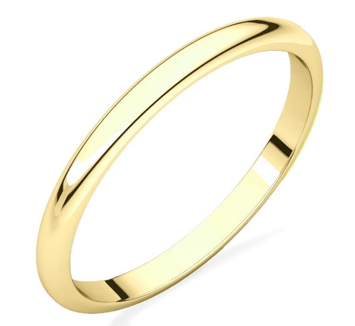 Solid 10K Yellow Gold Polished Domed Engagement or Wedding - Etsy