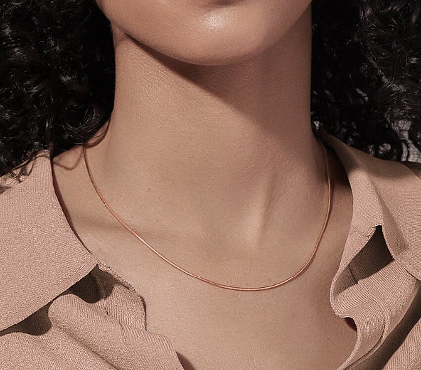 14K Rose Gold Snake Chain 1mm Wide 16 18 - Etsy