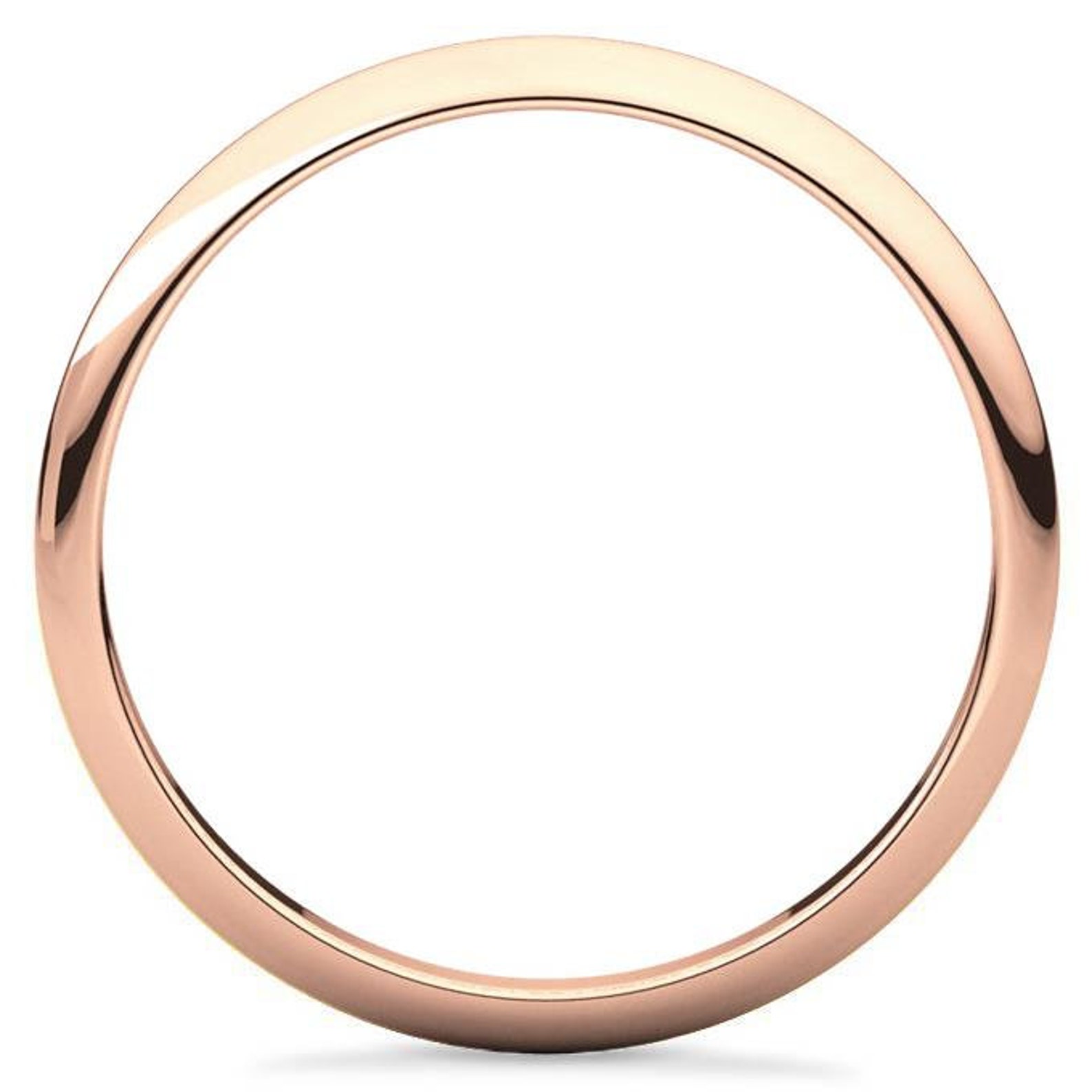 Solid 10K Rose Gold Polished Domed Engagement Anniversary or | Etsy