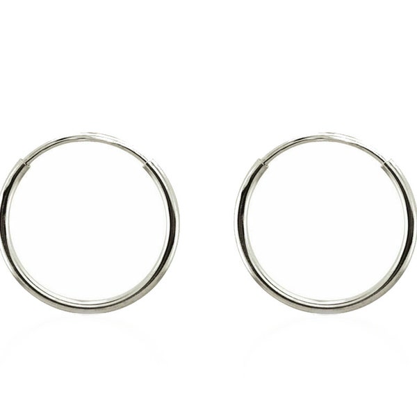 White Gold Hoops Endless Earrings - Etsy