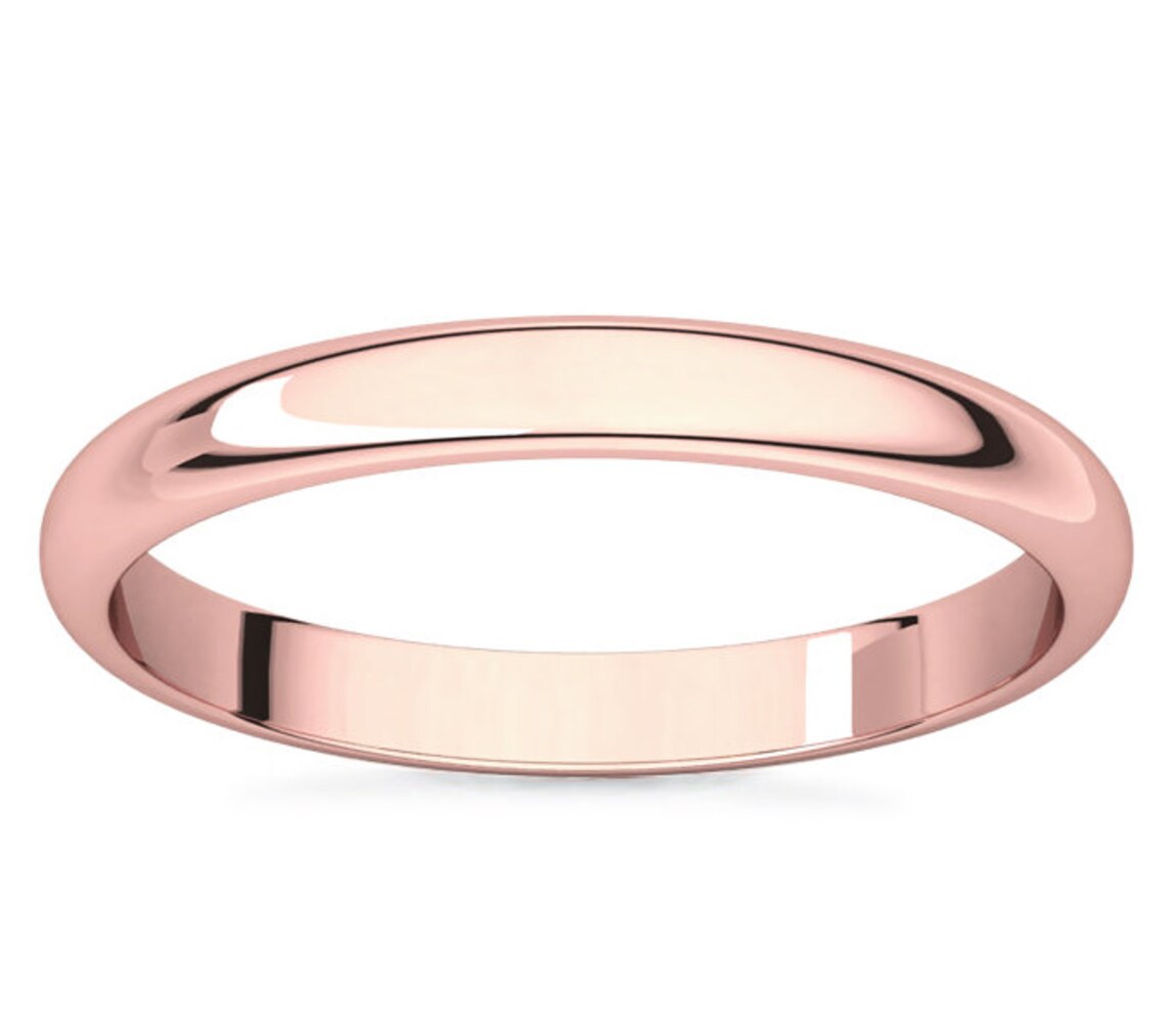 Solid 10K Rose Gold Polished Domed Engagement Anniversary or - Etsy