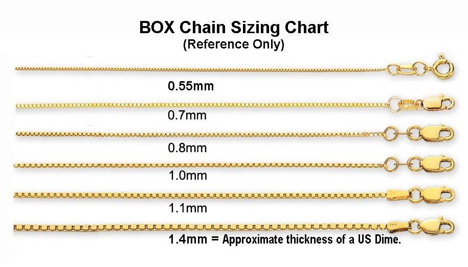 10K Yellow Gold Solid Box Pendant Chain .55mm Wide Custom - Etsy