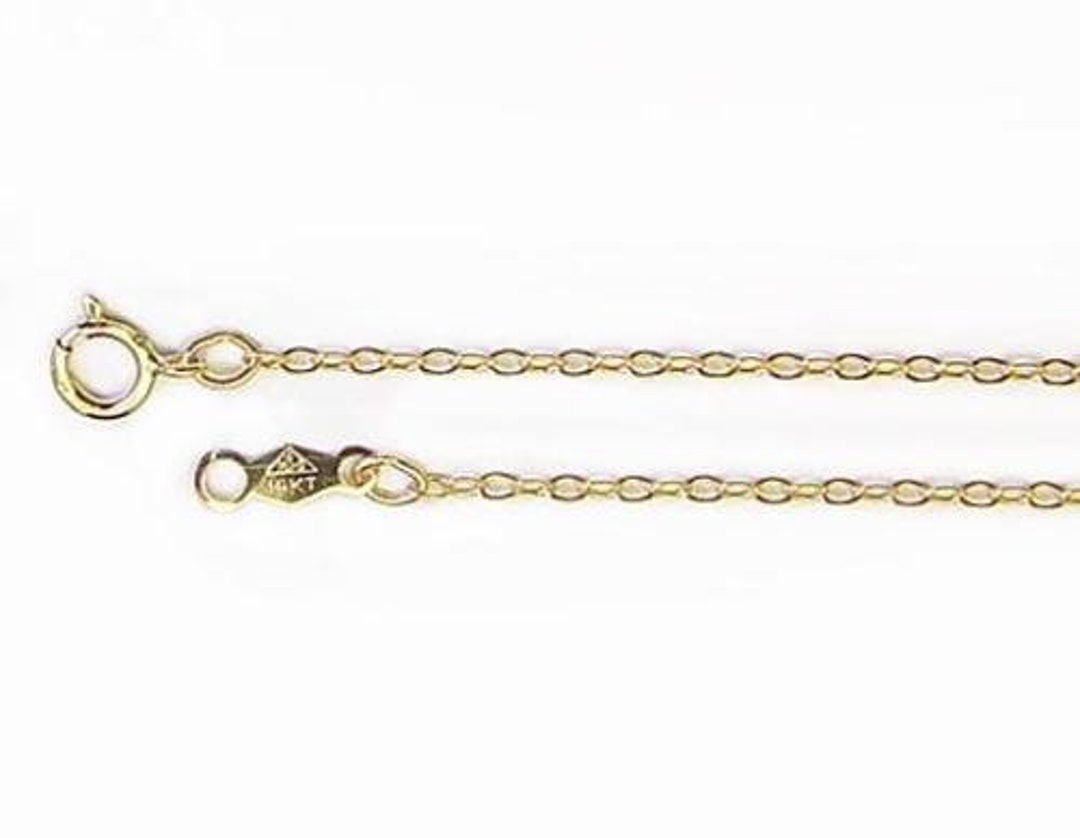 14K Yellow Gold or 14K White Gold High Strength Cable Link Chain 1.5mm ...