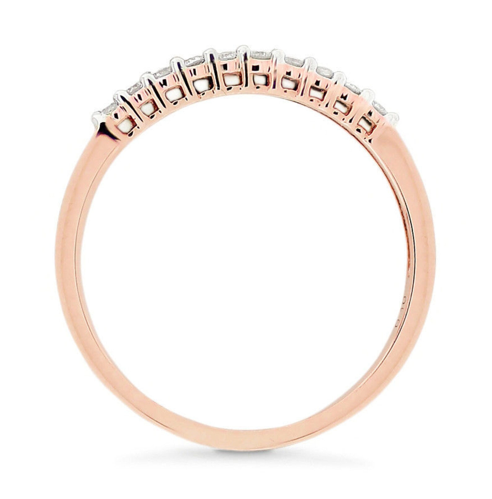 10K Rose Gold Diamond Band Engagement Anniversary or Wedding - Etsy