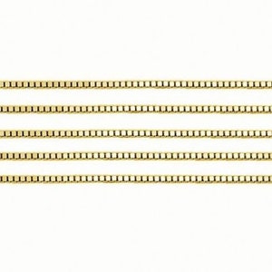10K Yellow Gold Solid Box Pendant Chain .55mm Wide, Custom Length 14 ...