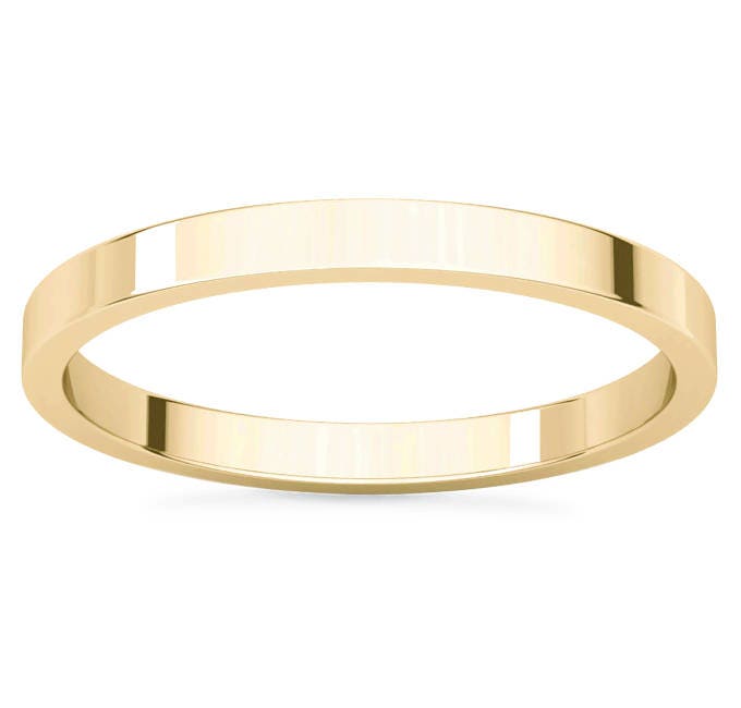 Solid 10K Yellow Gold Polished Flat Engagement Anniversary or - Etsy