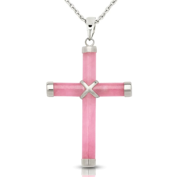 Pink Cross Necklace - Etsy