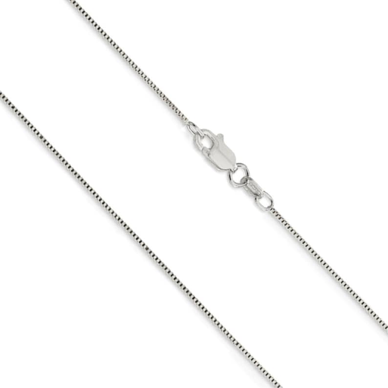 10K White Gold Box Chain .7mm Wide 14 16. - Etsy