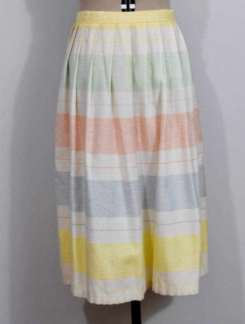 Pastel Rainbow Button up 80s Skirt - Etsy