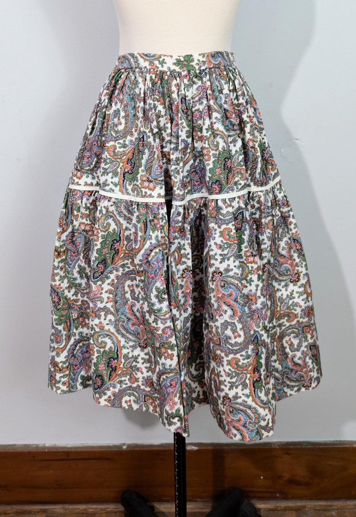 70s Paisley Circle Skirt - Etsy