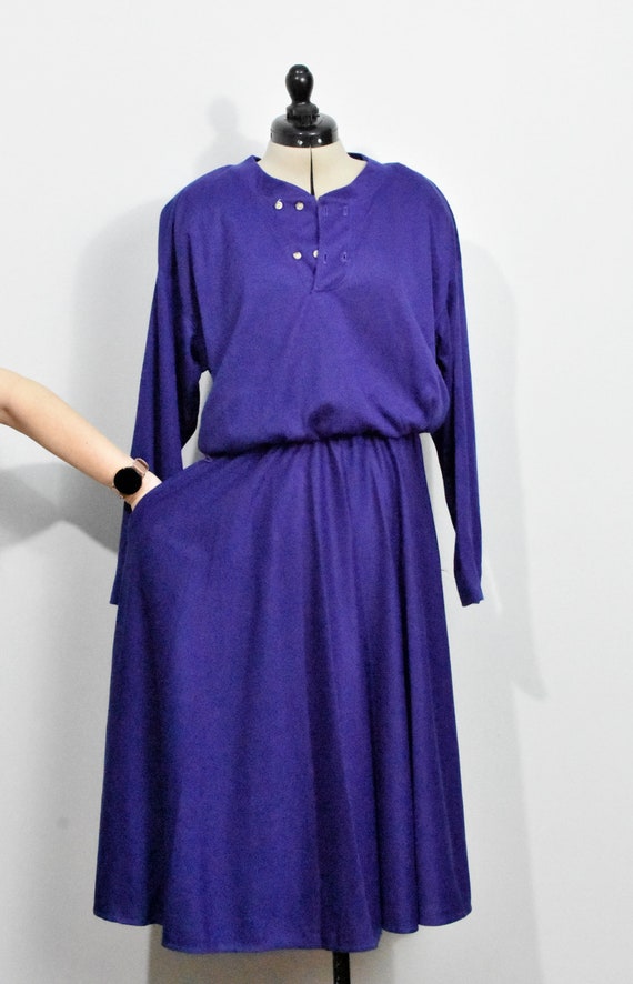 Positive Attitude Purple 80s Dress - Gem