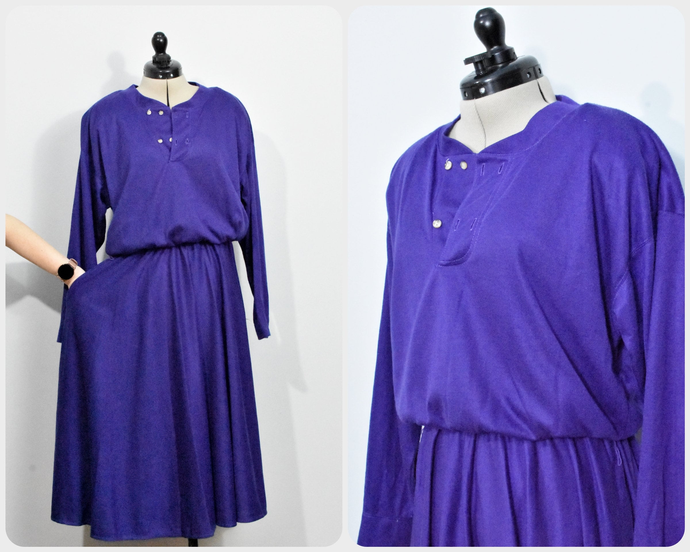 Positive Attitude Purple 80s Dress - Etsy