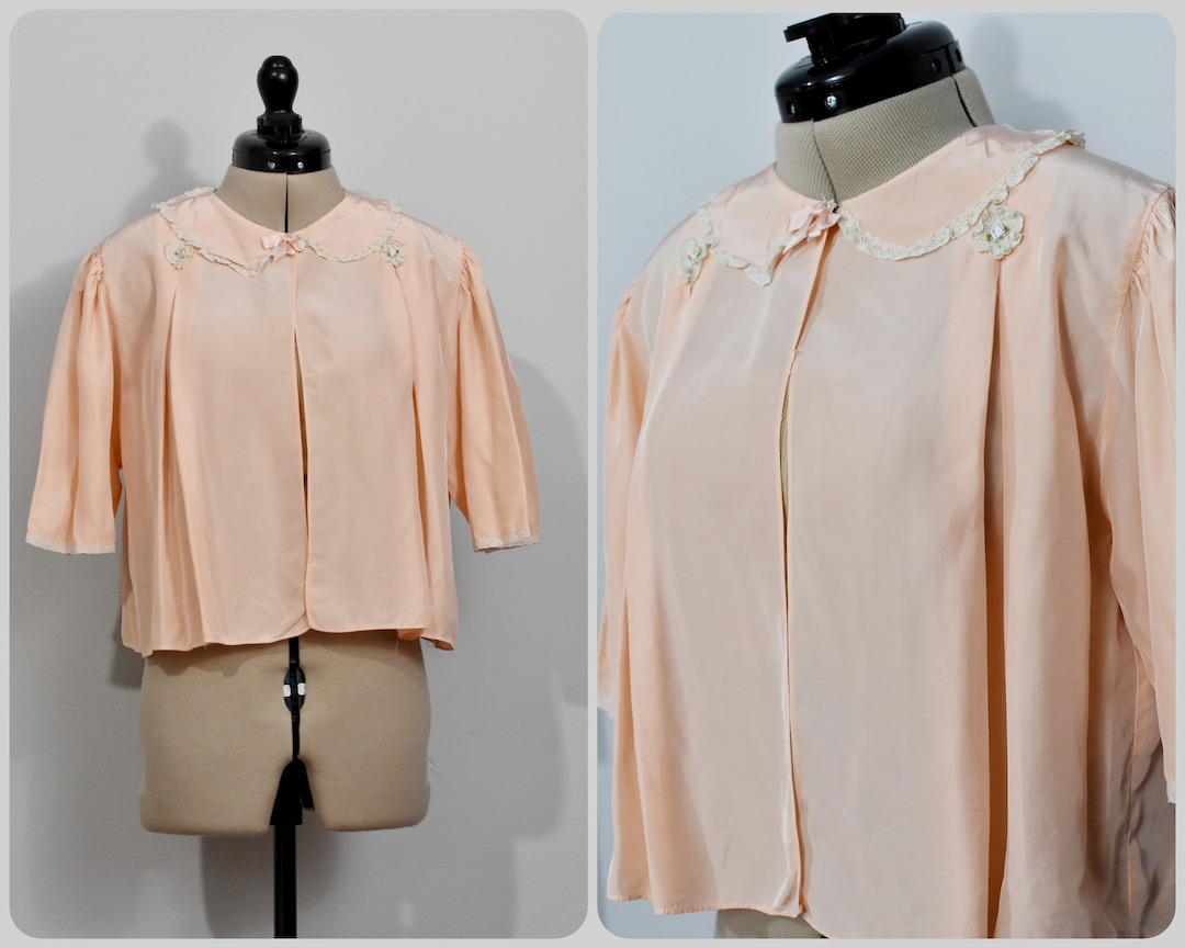 Dashing Deb Peach Rayon Bed Jacket - Etsy