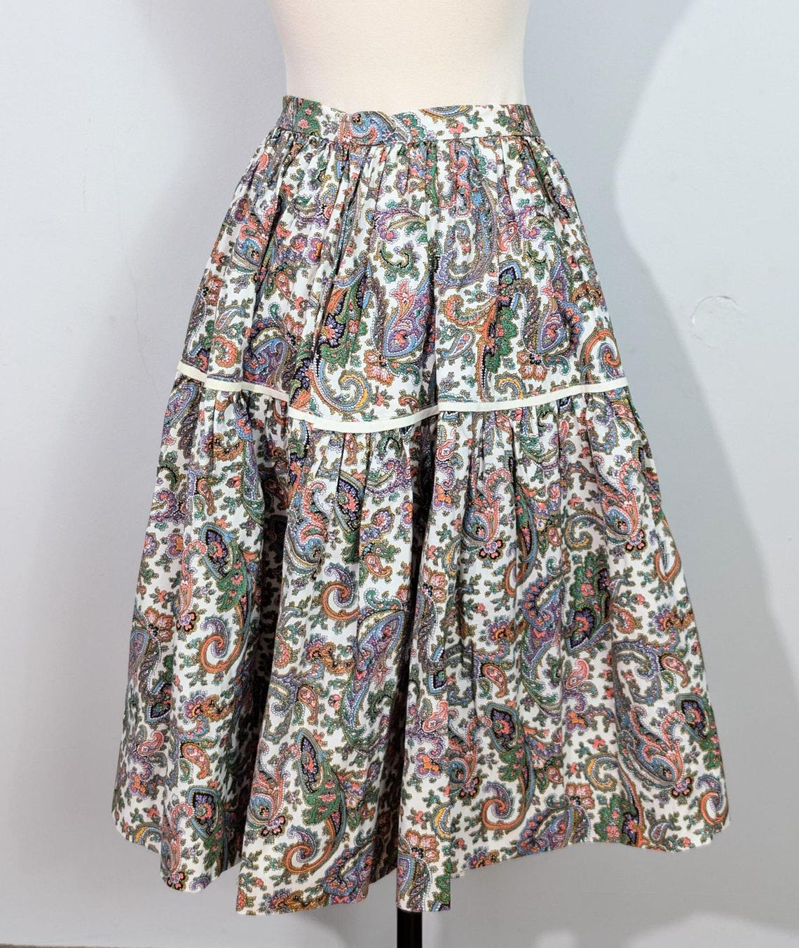70s Paisley Circle Skirt - Etsy