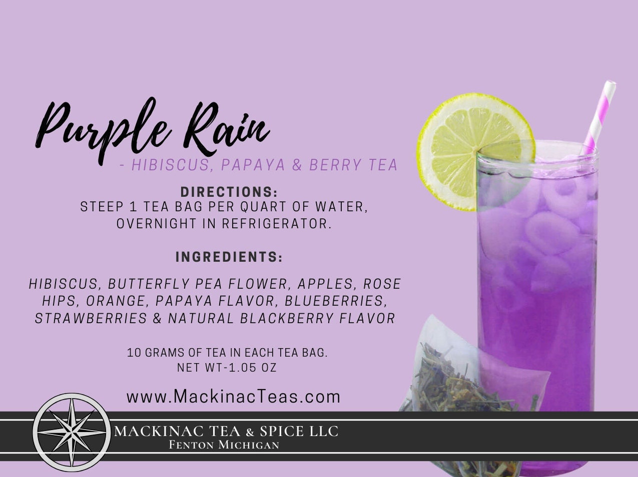 PURPLE RAIN | Iced Teazers | 3- Cold Brew Quart Sized Tea Bags - Etsy