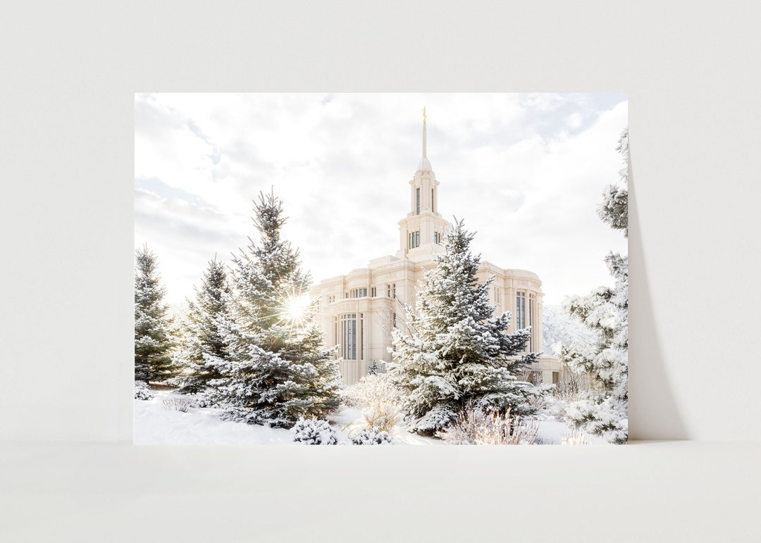 Payson LDS Temple Photography Winter Snowy Print - Etsy