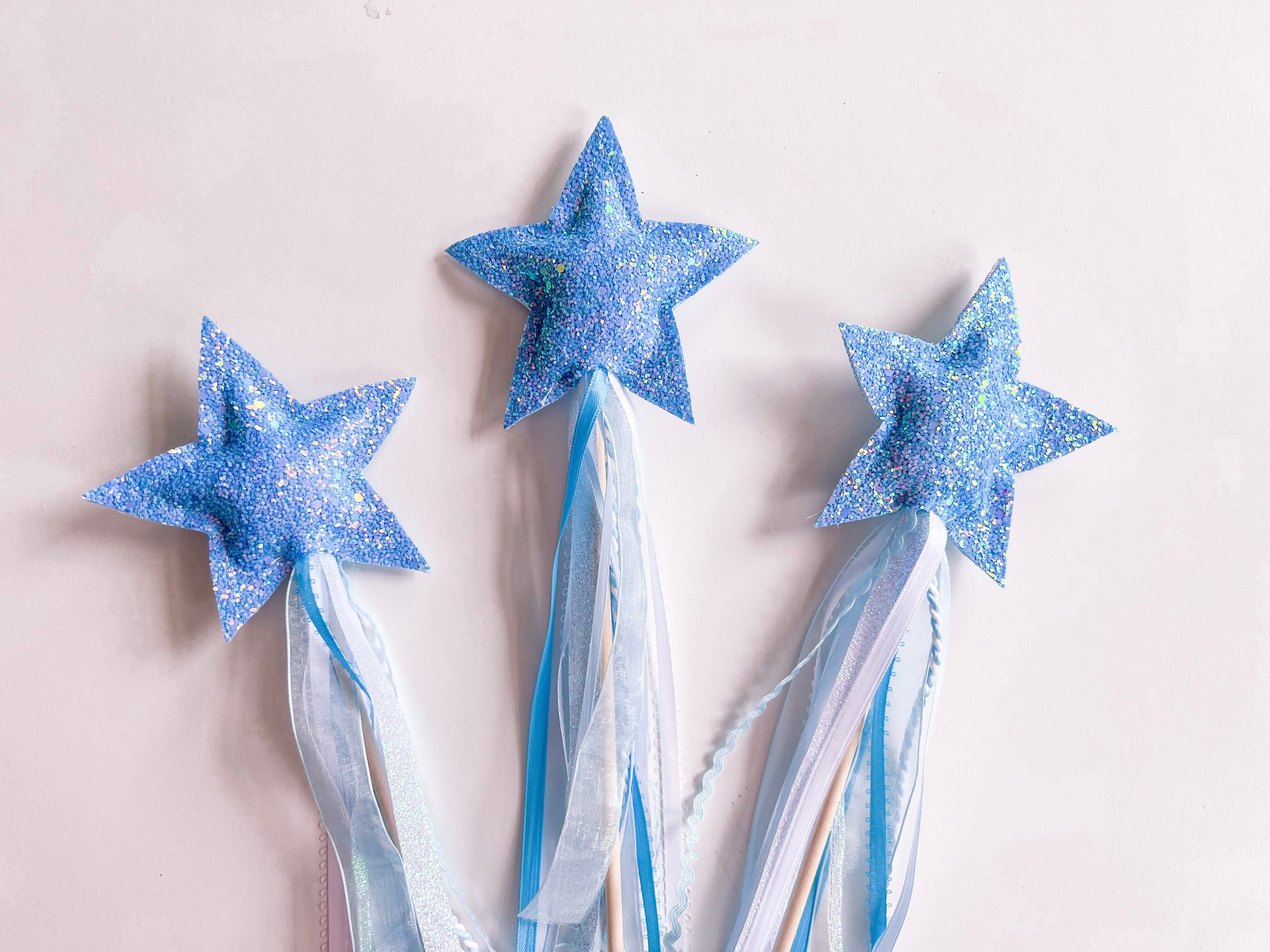 Sparkly Blue Star Wand / Blue Glitter Play Wand / Fairy Wand / Toy Wand ...