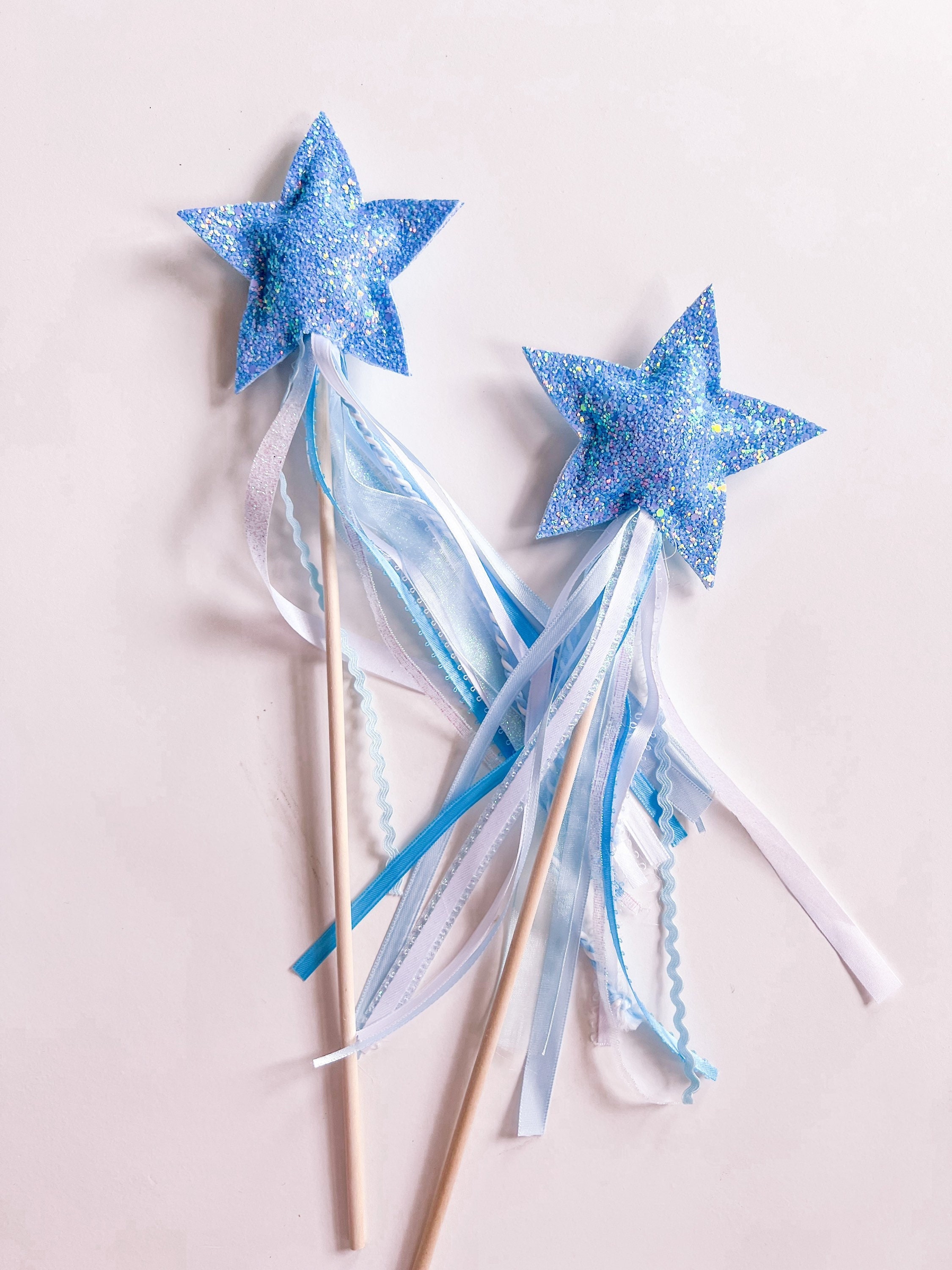 Sparkly Blue Star Wand / Blue Glitter Play Wand / Fairy Wand / Toy Wand ...