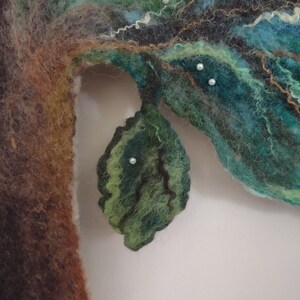 Handmade Felted Wool Tree Panel: Nature Wall Art With Butterflies - Etsy
