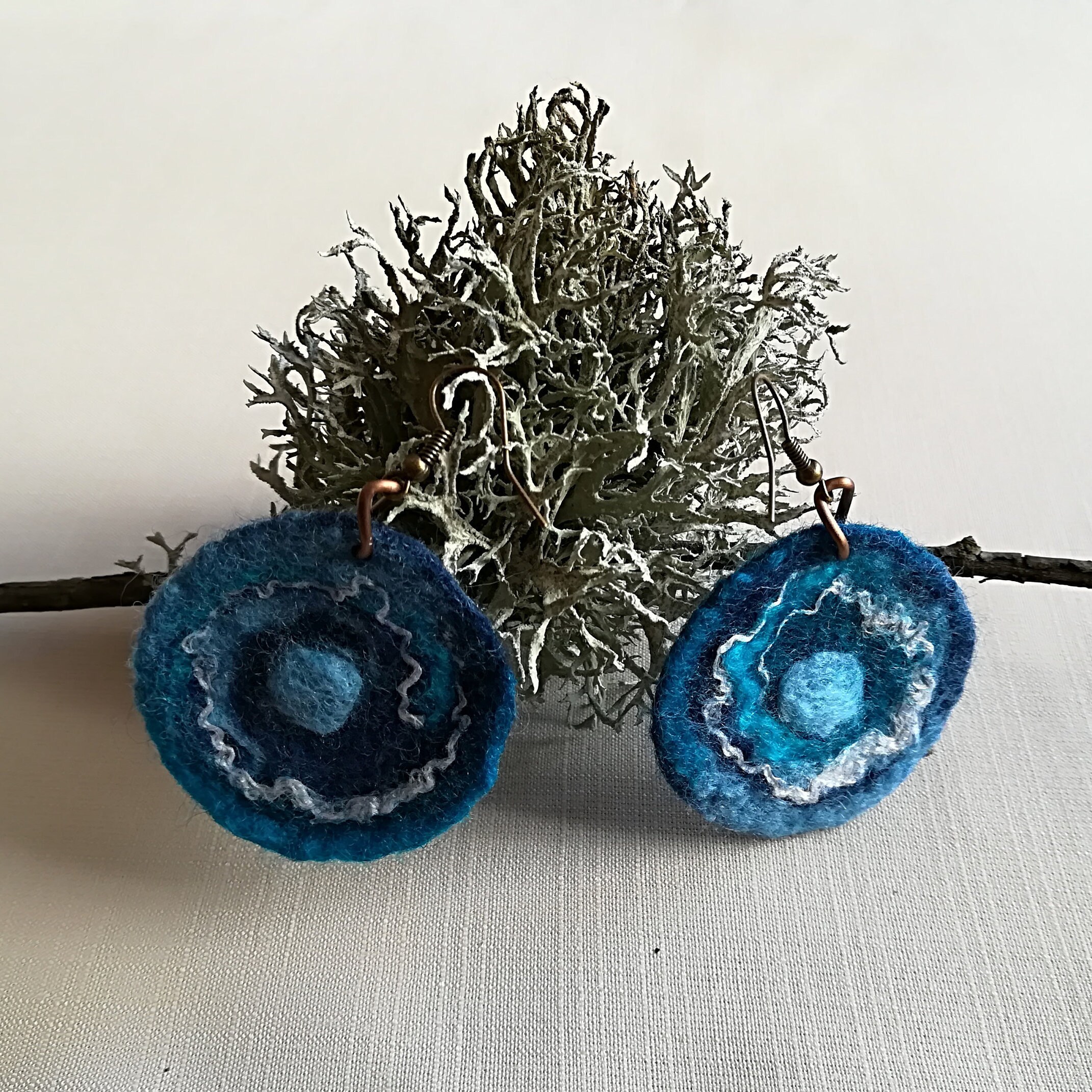 Felted Merino Earrings, Handmade Felted Earrings, Beautiful Woolen ...