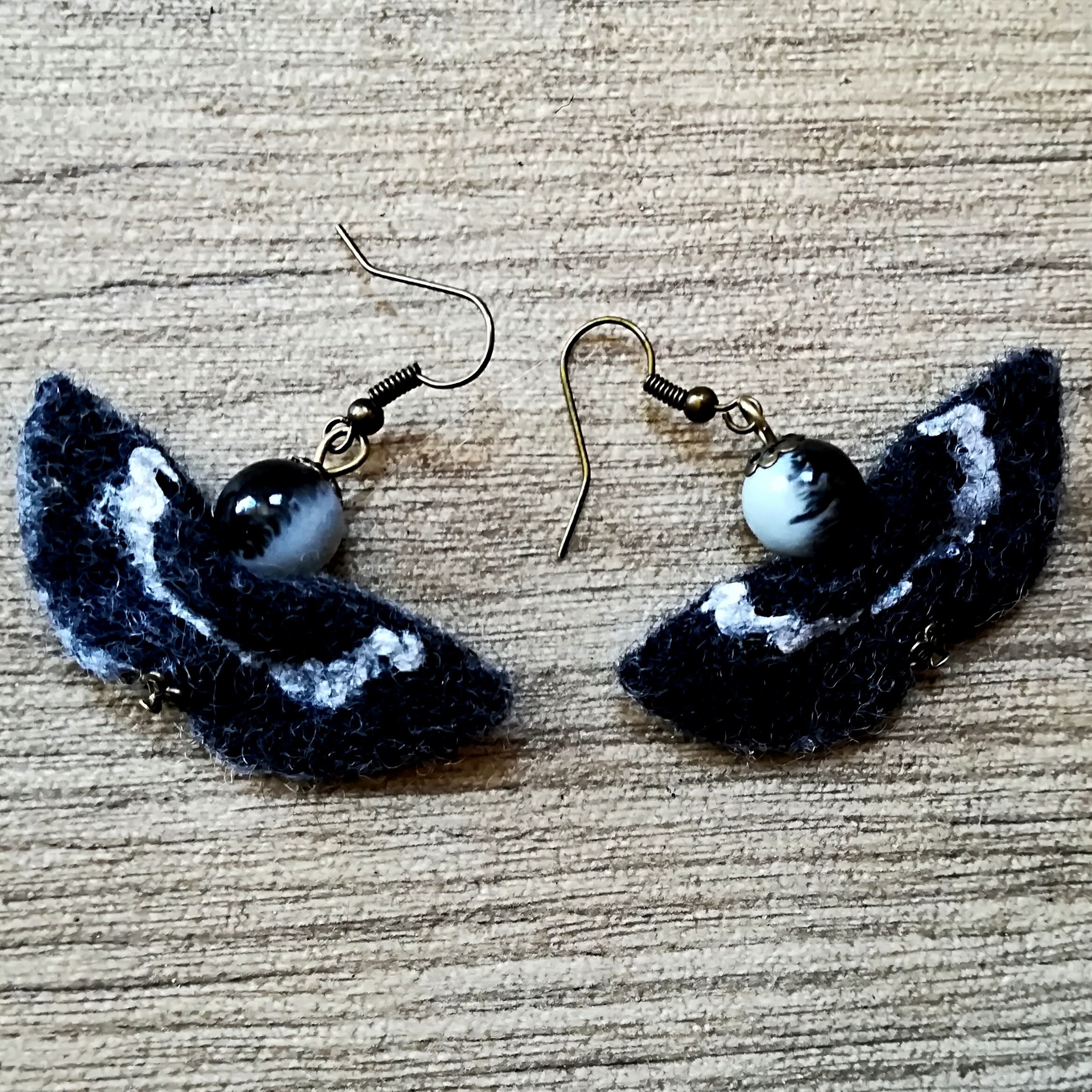 Felted Merino Earrings, Handmade Felted Earrings, Beautiful Woolen ...