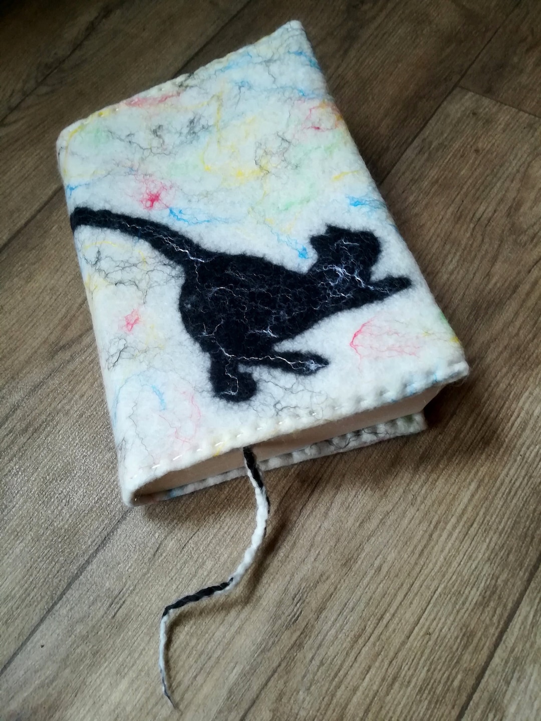 Felt Book Cover: Black Cat Design, Merino Wool Notebook Cover, Gift for ...