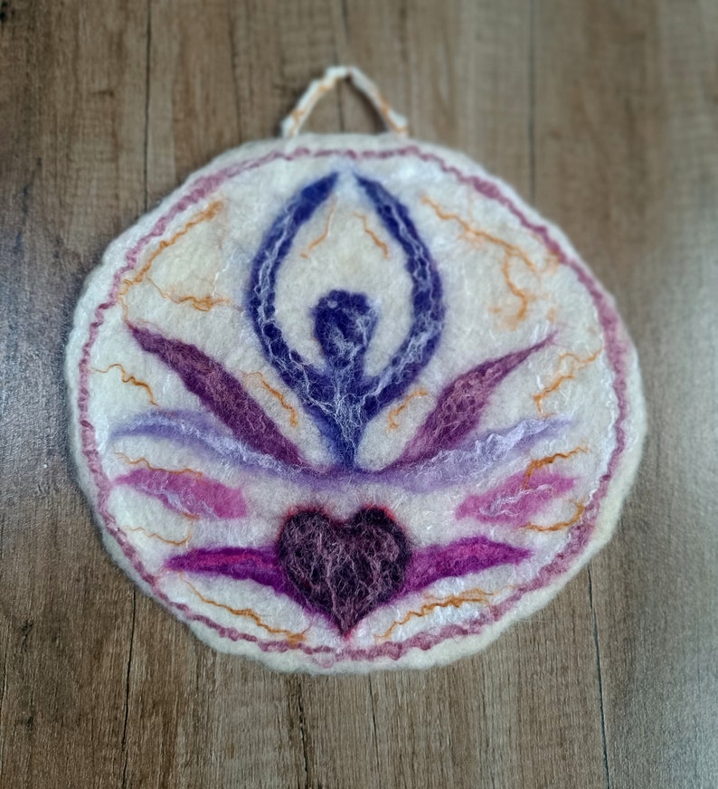 Art Felted Yoga Studio Decor From Lotus Symbol, Yoga Teacher Gift, Yoga ...