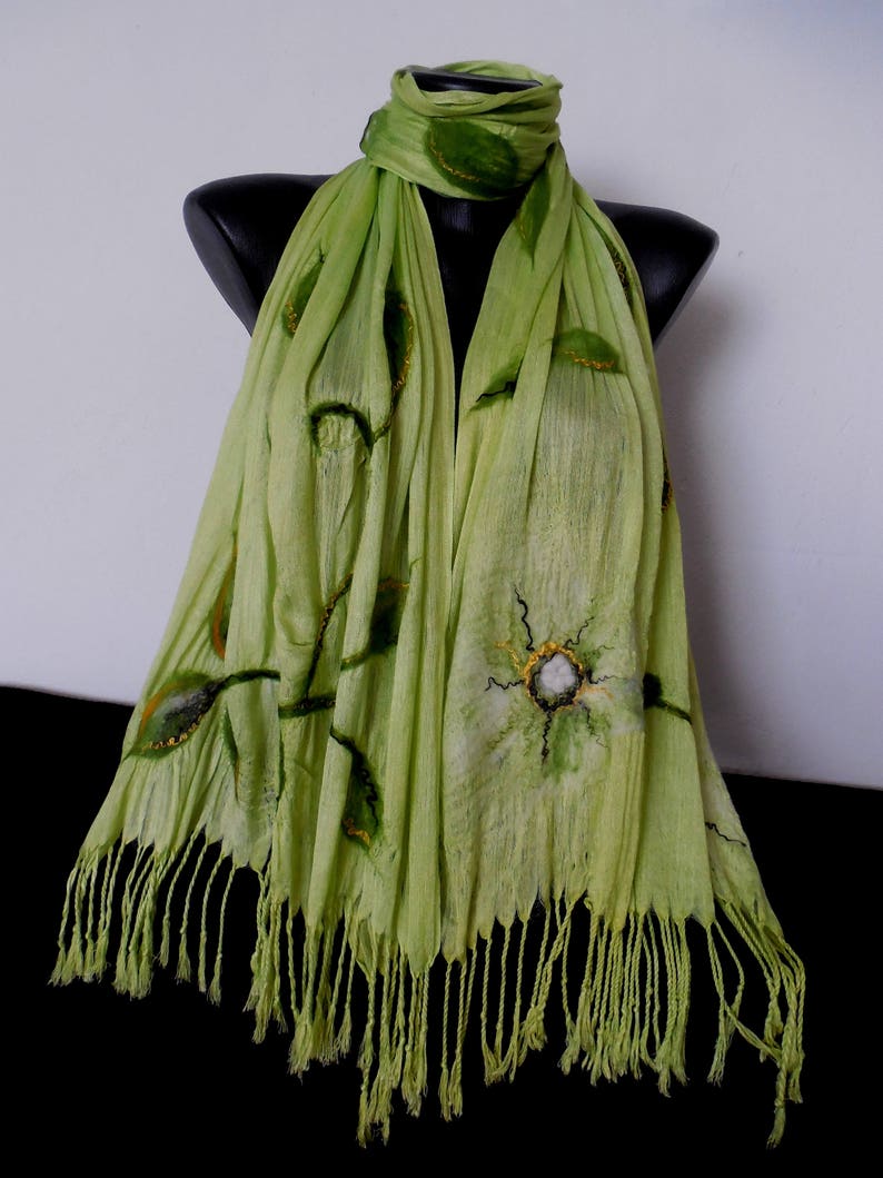 Lightweight Felted Scarf Black and White Scarf Wedding - Etsy