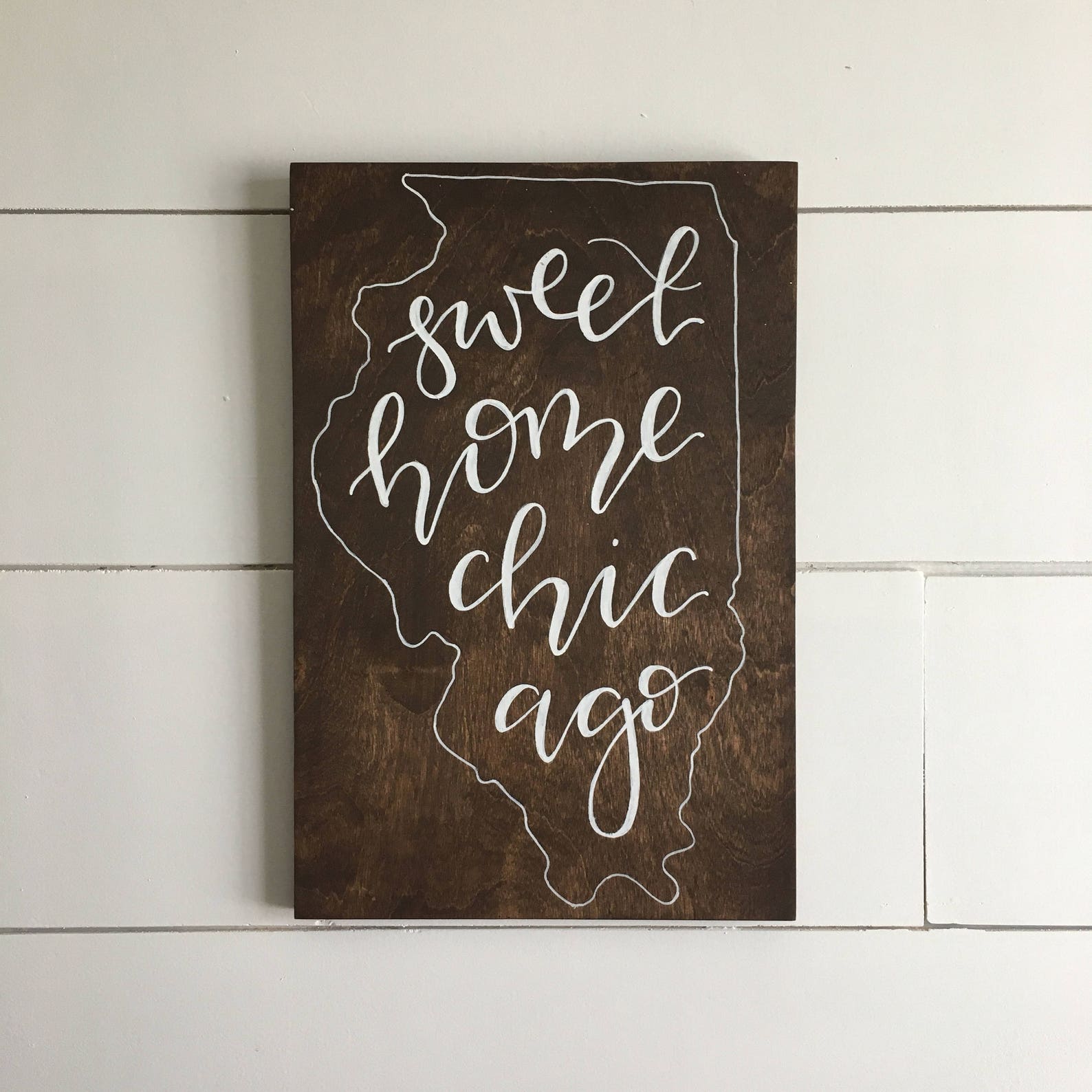 Wood Sign State Wood Sign Home Sign Sweet Home Chicago - Etsy