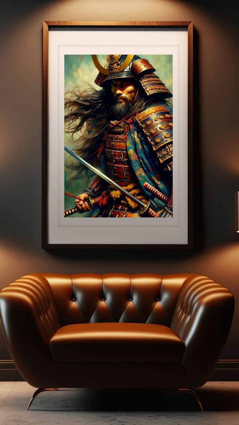 Majestic Samurai Warrior - Traditional Japanese Art - Instant Digital ...