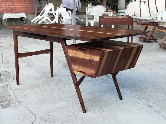 Desk With Trapezoid Drawers | Etsy