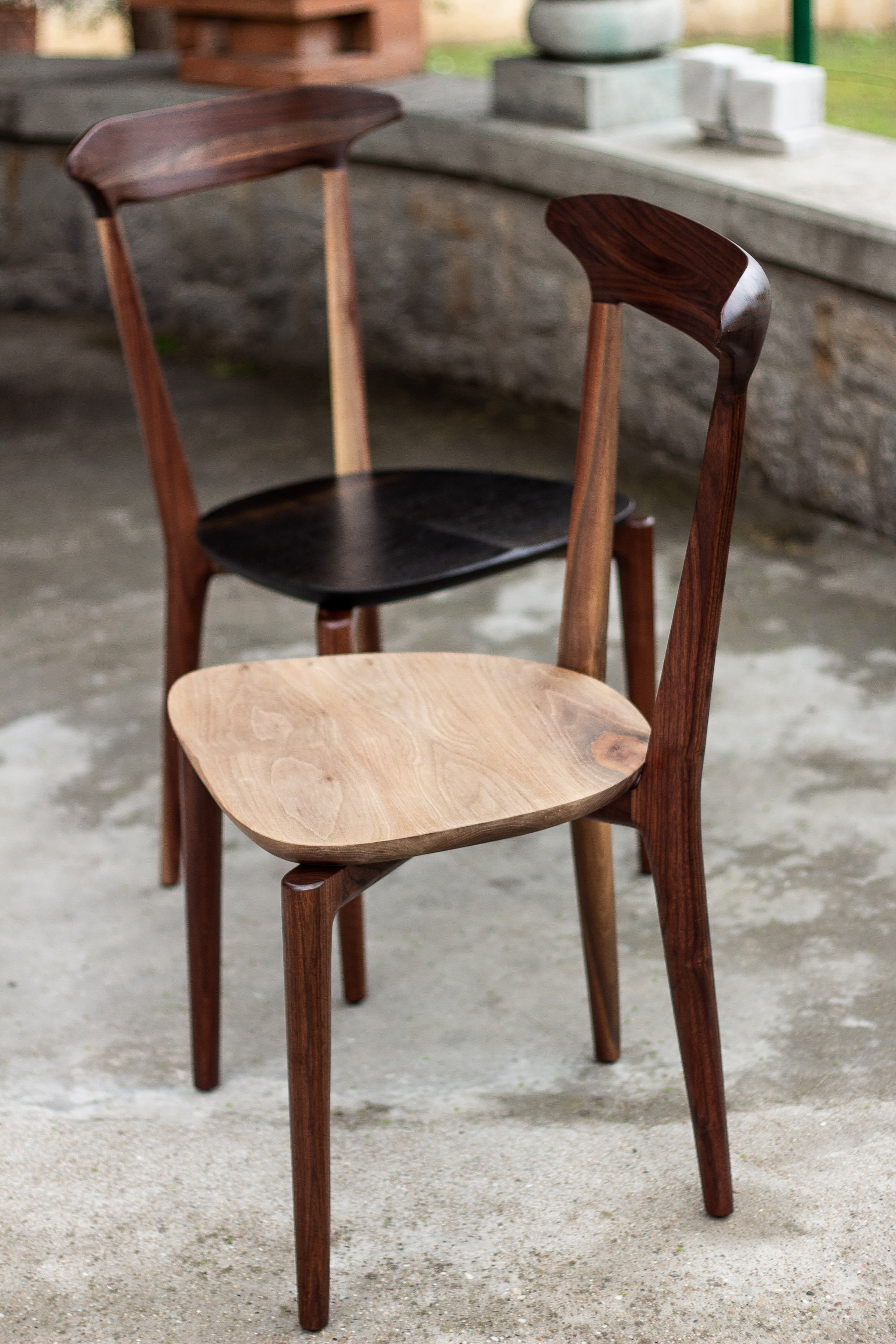 Elegant Japanese style chair with back | Etsy